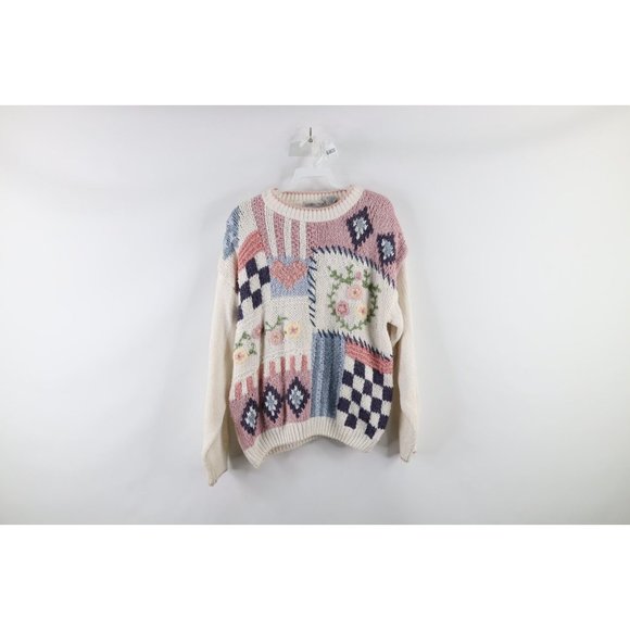 Vintage | Sweaters | Vintage 9s Streetwear Womens Large Cottagecore ...